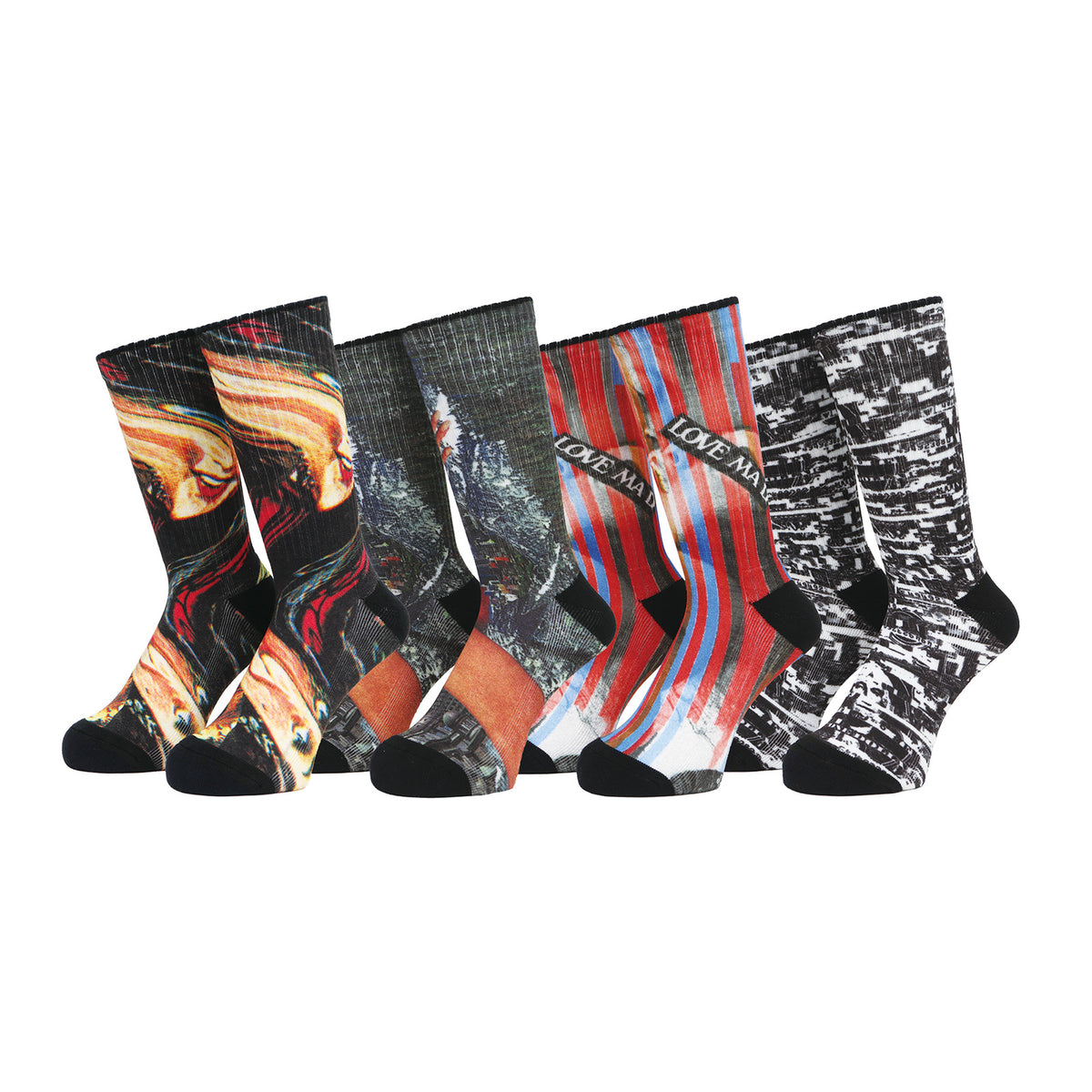 PRINTED COLLAGE SOCKS – Whimsy